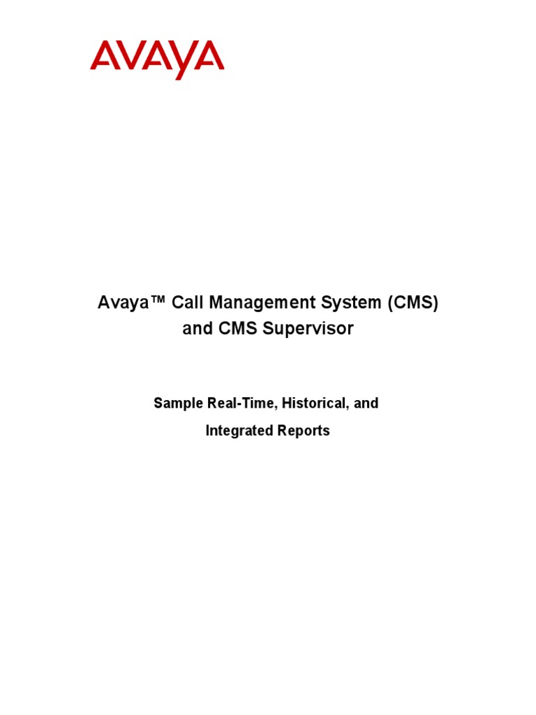 Avaya CMS Sample Reports | PDF | Chart | Real Time Computing