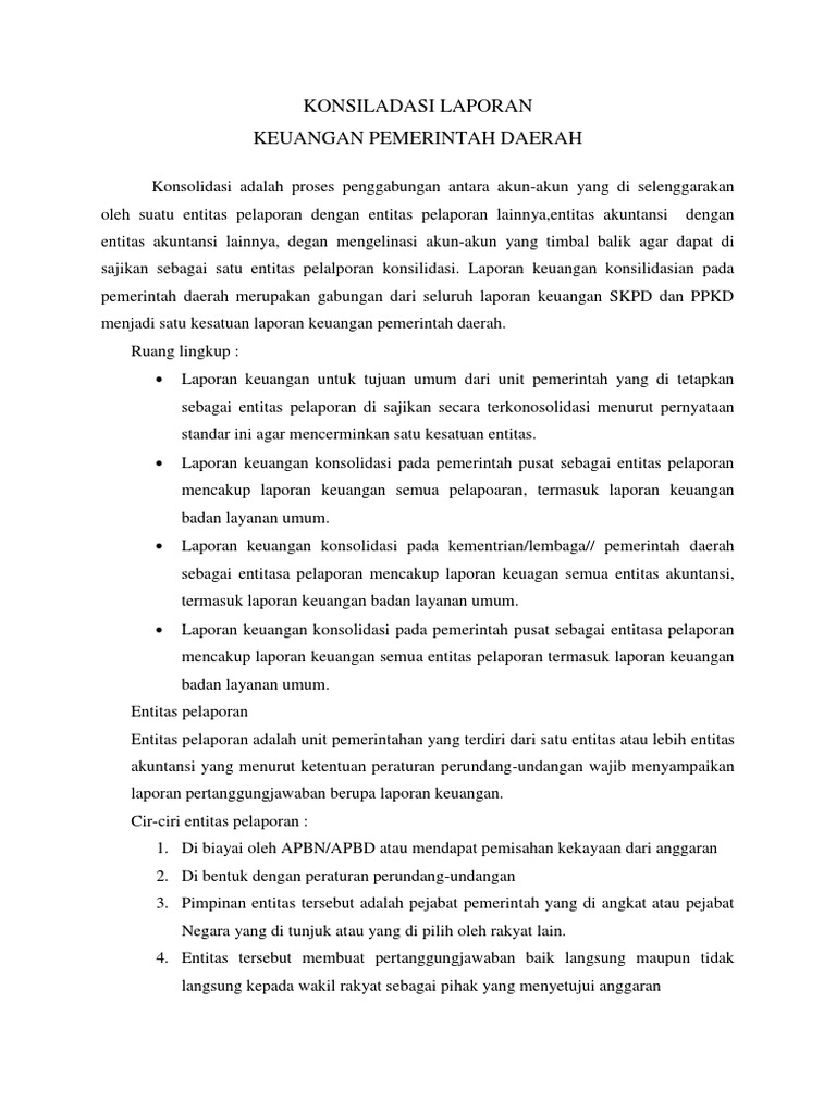 Konsolidasi Laporan Keuangan BUD SKPD | PDF