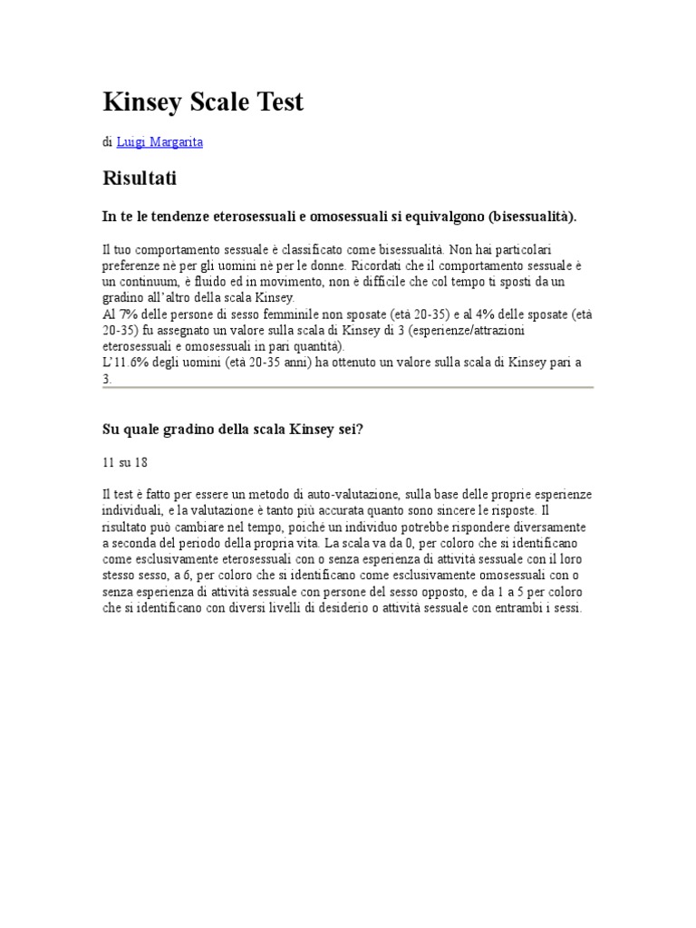 Kinsey Scale Test | PDF