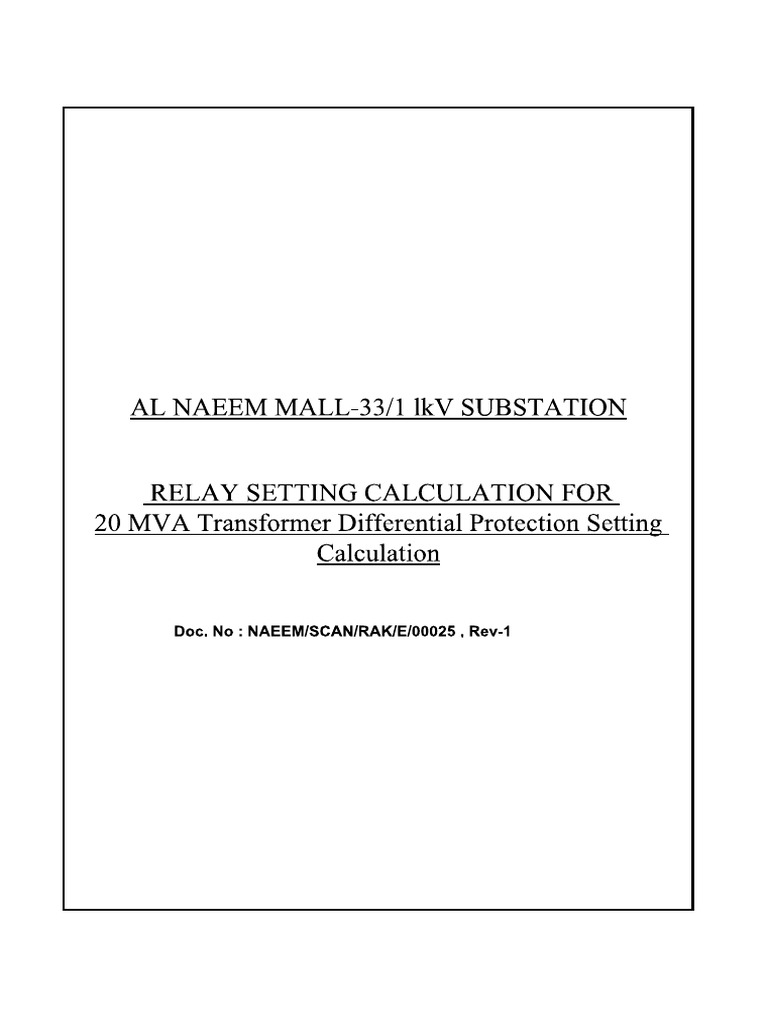 Transformer Diff Prot-Rev 1 | PDF | Transformer | Relay