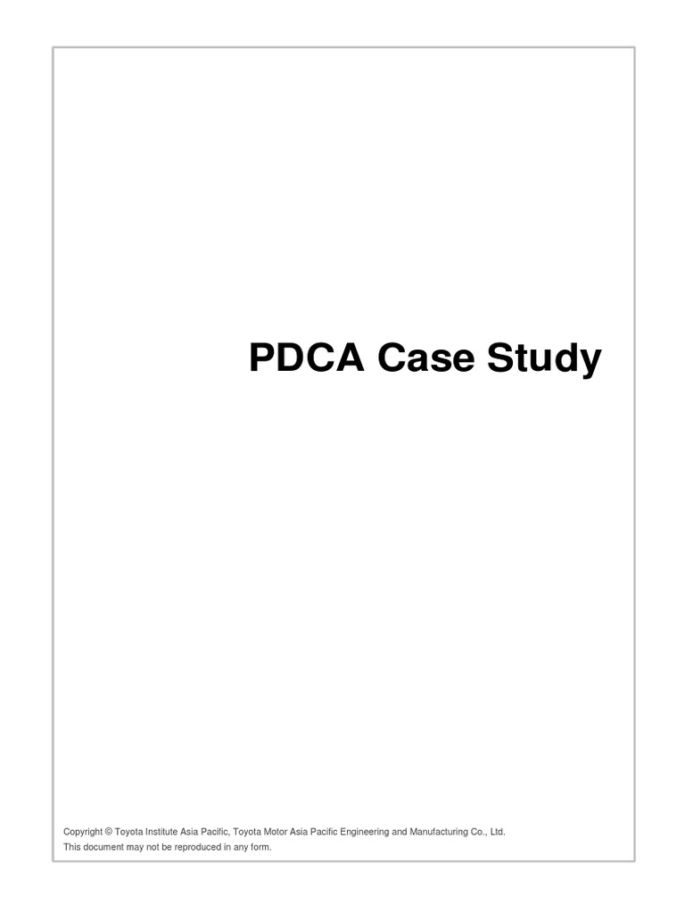 PDCA Case Study 20160126 | PDF | Guide Book | Toyota