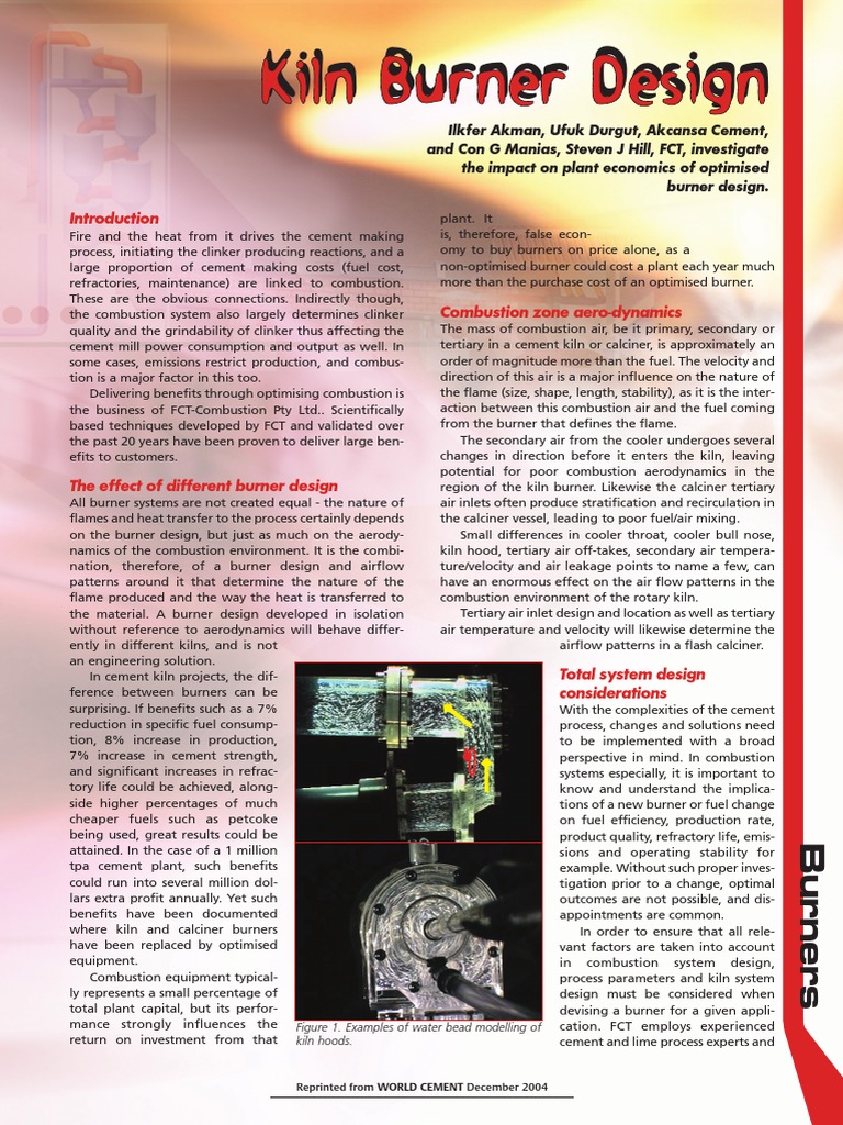Optimizing Kiln Burner Design for Efficiency | PDF | Combustion | Cement