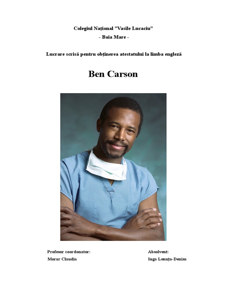 Atestat Engleza Denisa | PDF | Ben Carson | Medicine