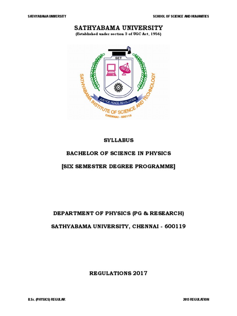 B.SC Physics Syllabus | PDF | Electron | Atoms