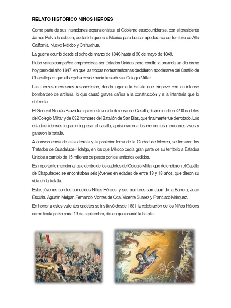 Relato Histórico Niños Heroes