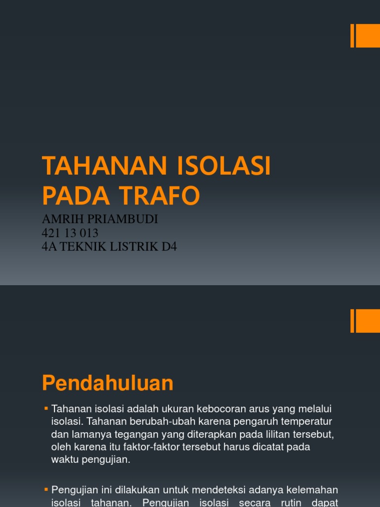 Tahanan Isolasi Pada Trafo | PDF