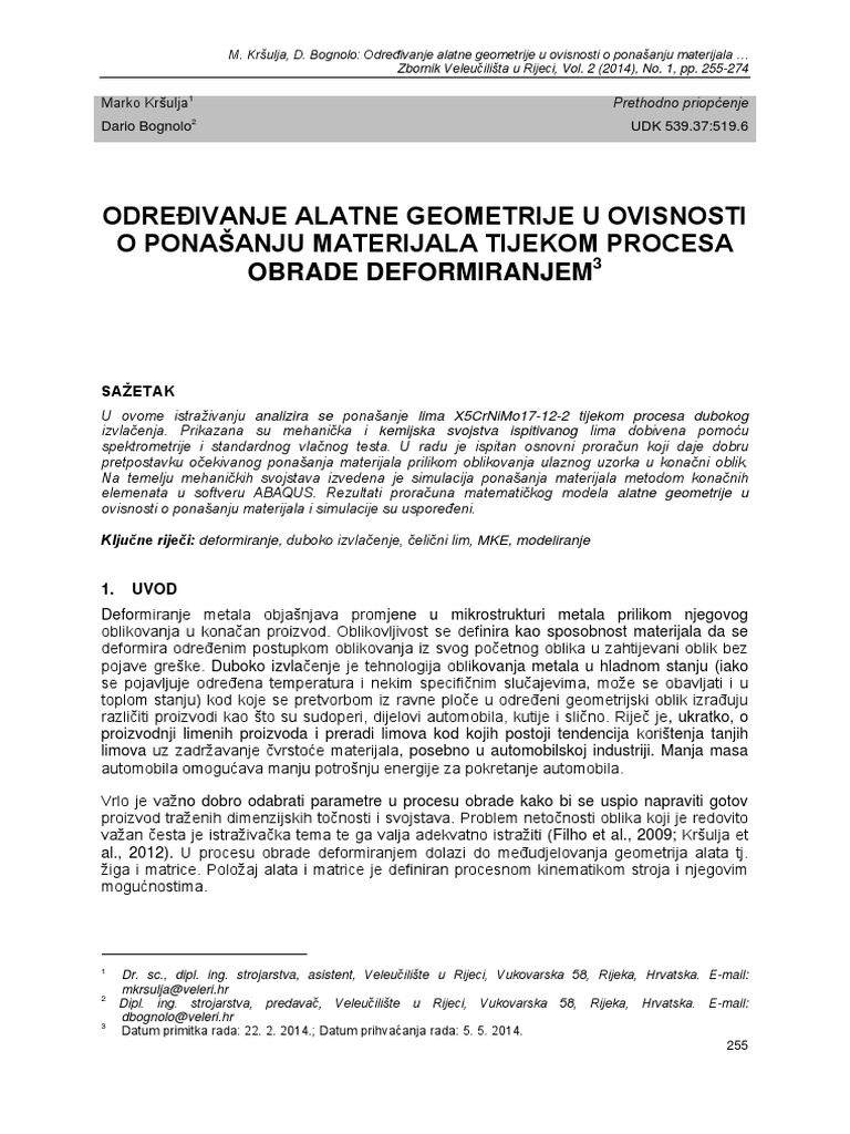 17 Obrada Deformiranjem1 Isprav PDF | PDF