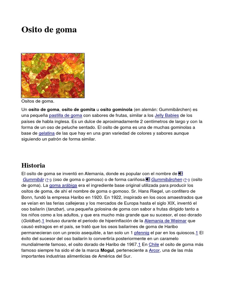 Historia del Osito de Goma Haribo | PDF | Estilo de vida