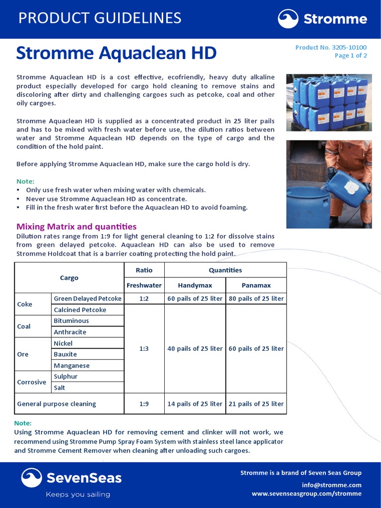 Guidelines for Using Stromme Aquaclean HD Heavy-Duty Alkaline Cleaner ...
