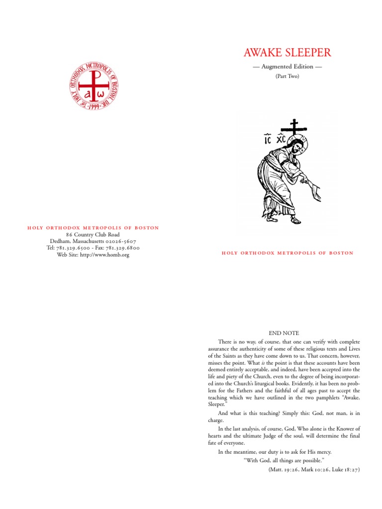 Awake Sleeper-Part Two | PDF | Eastern Orthodox Church | Sin