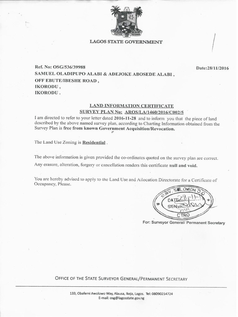 Certificate of Occupancy Documents | PDF