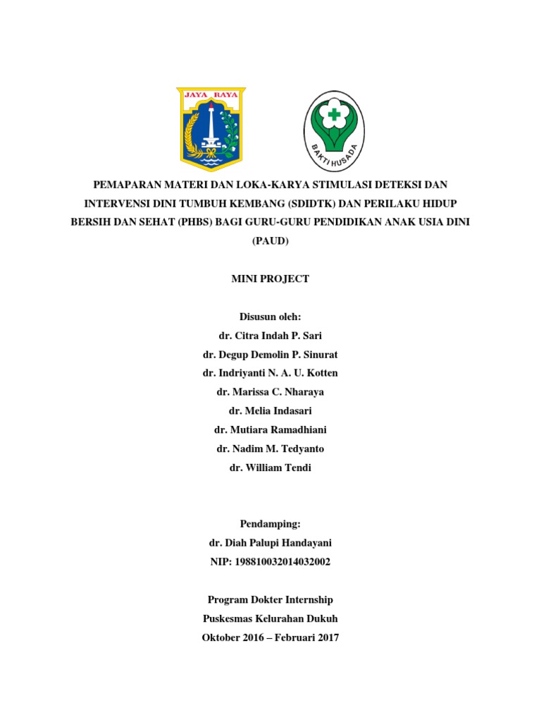Contoh Laporan Mini-Project Dokter Internsip | PDF