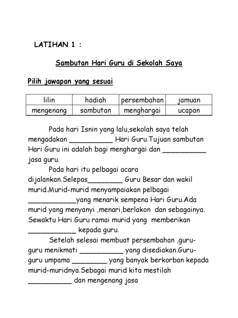 Latihan Karangan Tahun 2 Pdf