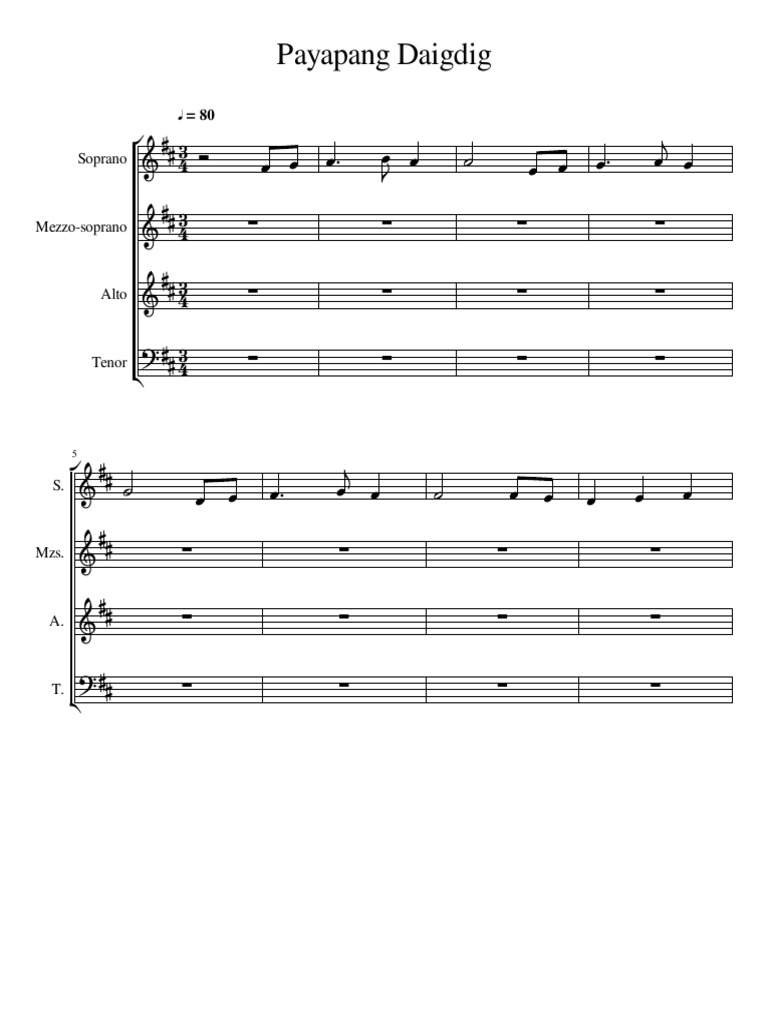 Payapang Daigdig PDF | PDF | Vocal Music | Singing