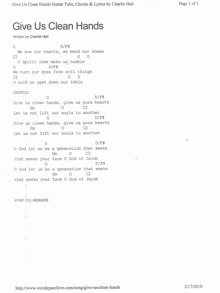 Give Us Clean Hands PDF | PDF