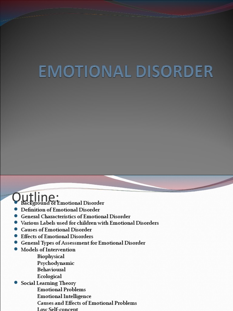 Emotional Disorder | PDF | Emotions | Anxiety