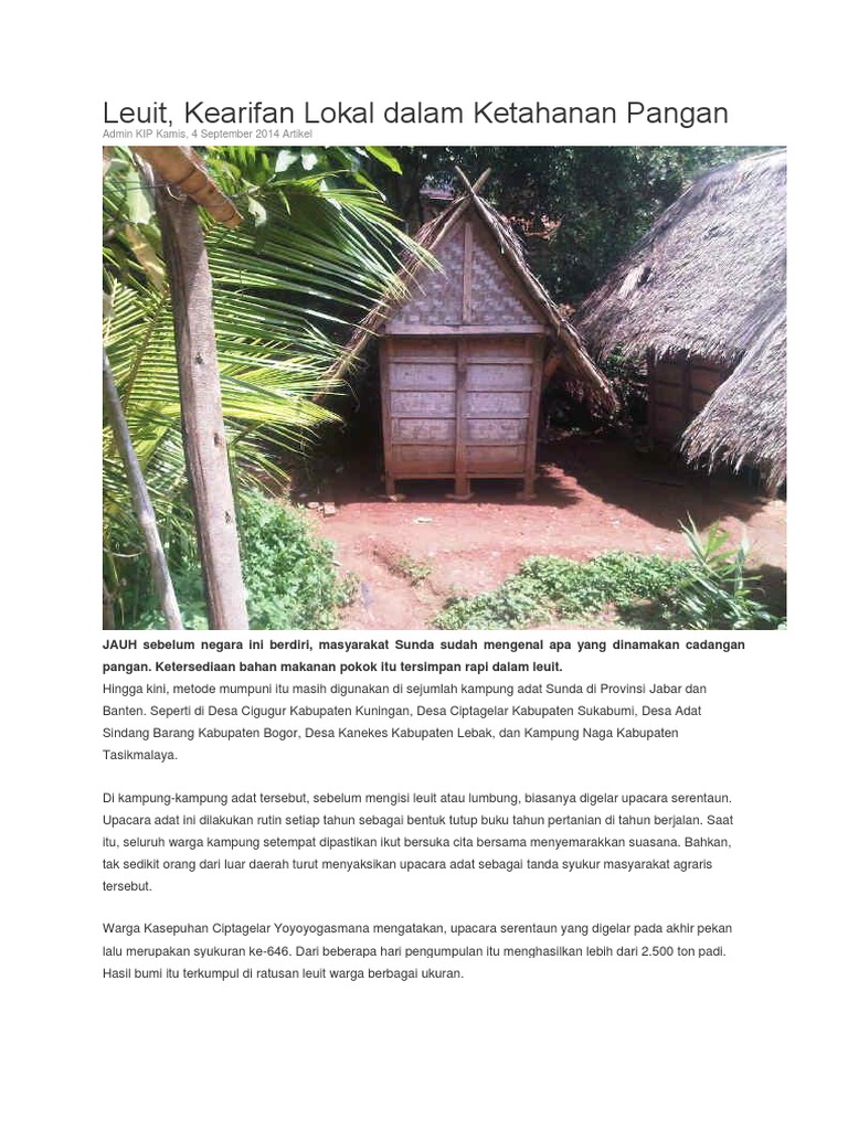 Leuit | PDF | Teknologi & Rekayasa