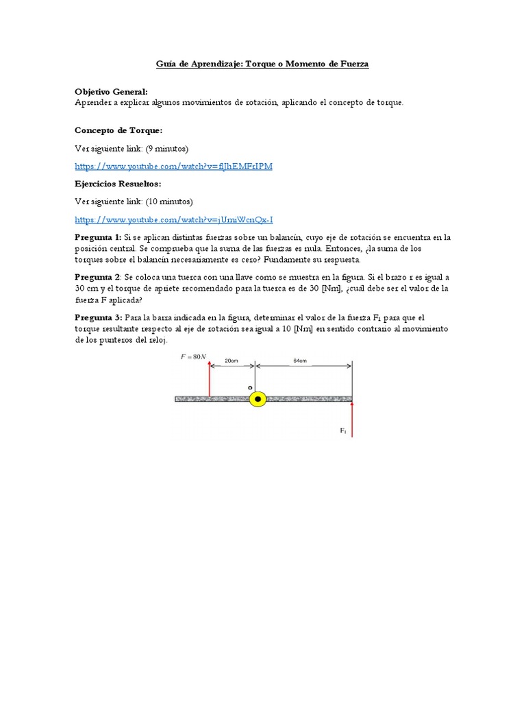 Guía de Aprendizaje de Torque | Descargar gratis PDF | Esfuerzo de ...