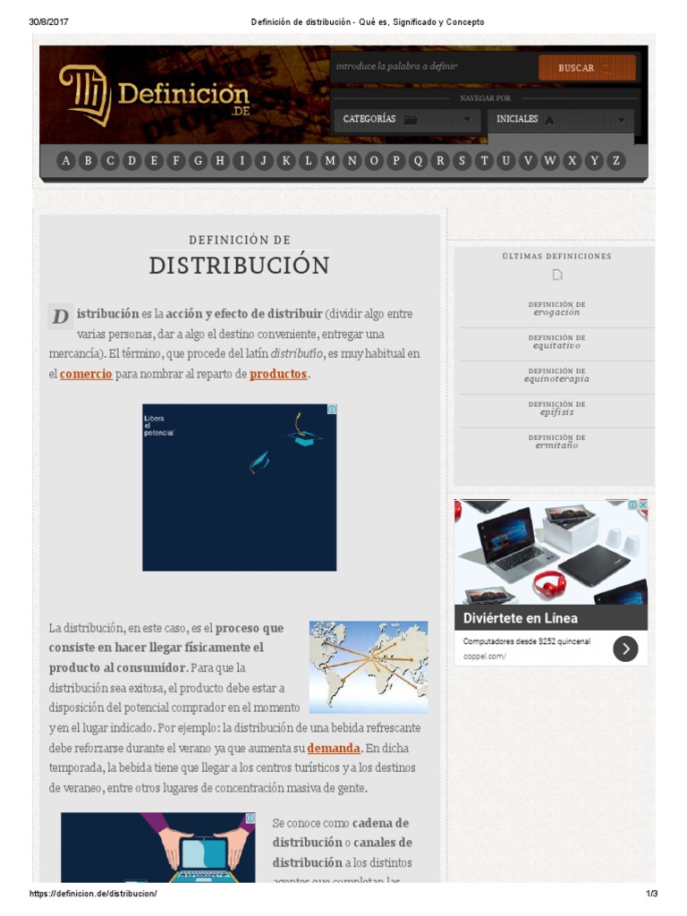 Definición de Distribución - Qué Es, Significado y Concepto PDF | PDF ...