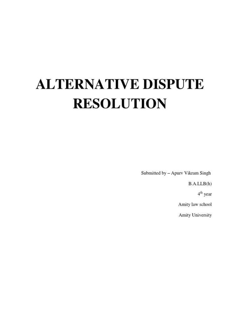 Understanding Alternative Dispute Resolution | PDF | Alternative ...