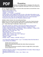 Class 9 Floatation Notes | PDF | Buoyancy | Density
