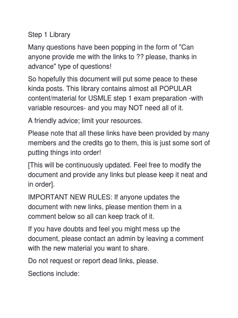 Step 1 Library | PDF | United States Medical Licensing Examination ...