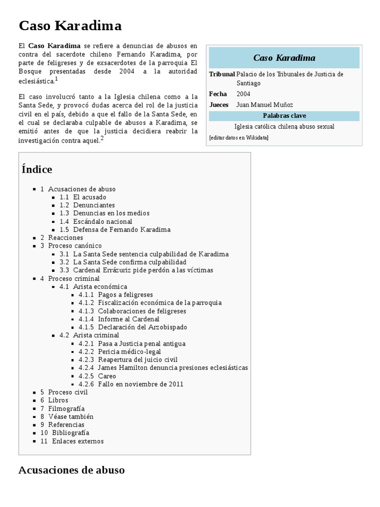 Caso Karadima: Abusos y Justicia | PDF | comportamiento abusivo | Sociedad
