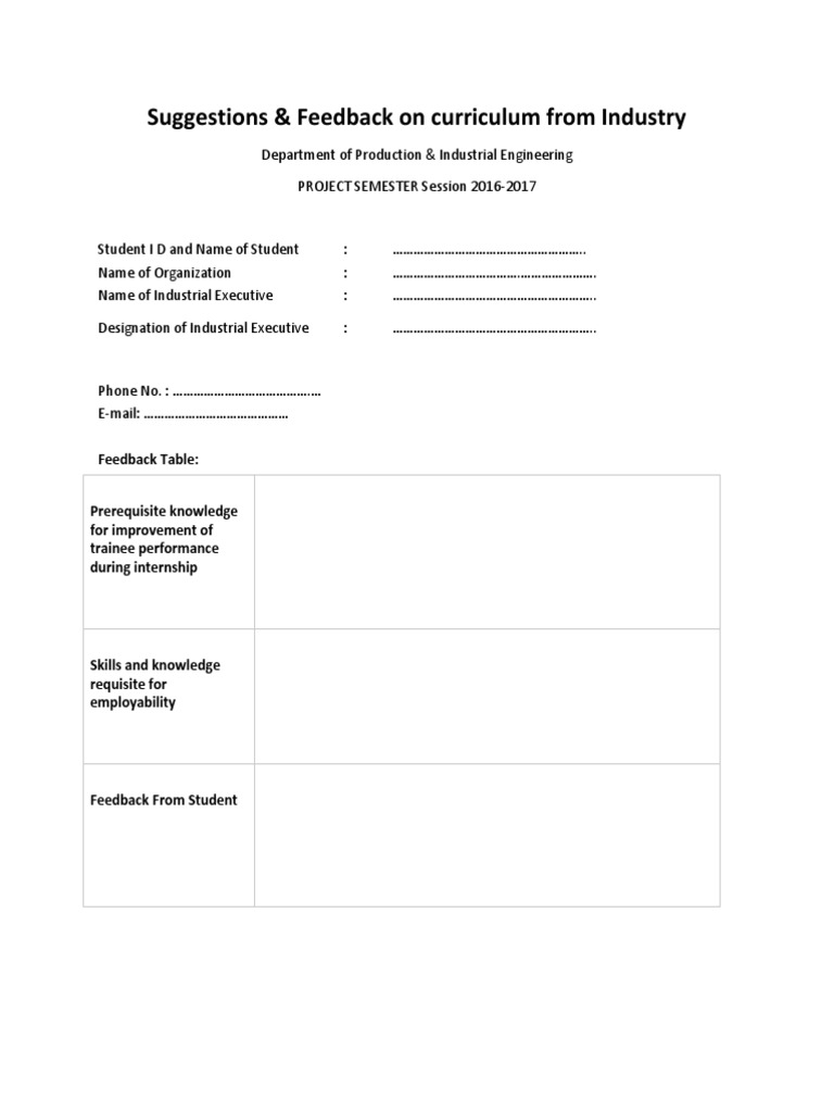 Form For Suggestions | PDF