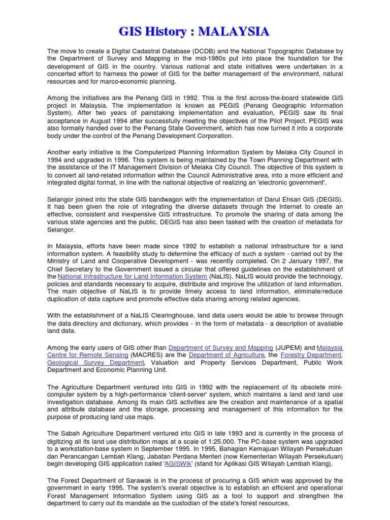 Gis History | PDF | Geographic Information System | Metadata
