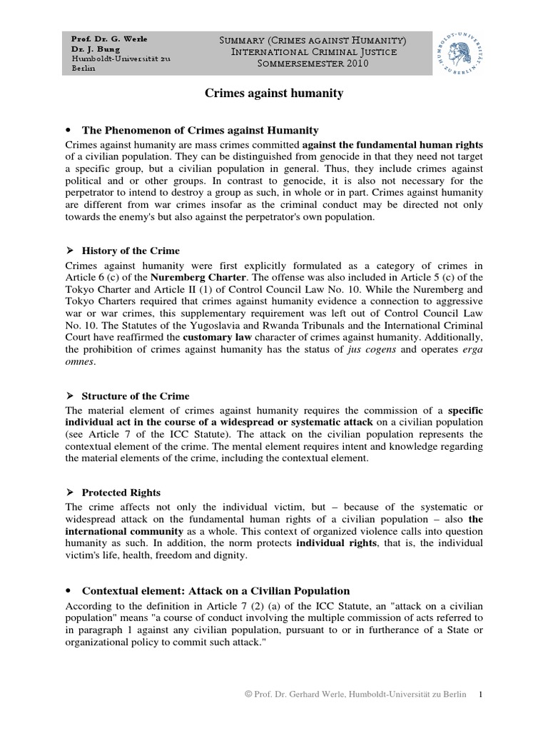 04 - Crimes Against Humanity-Summary | PDF | Crimes Against Humanity ...