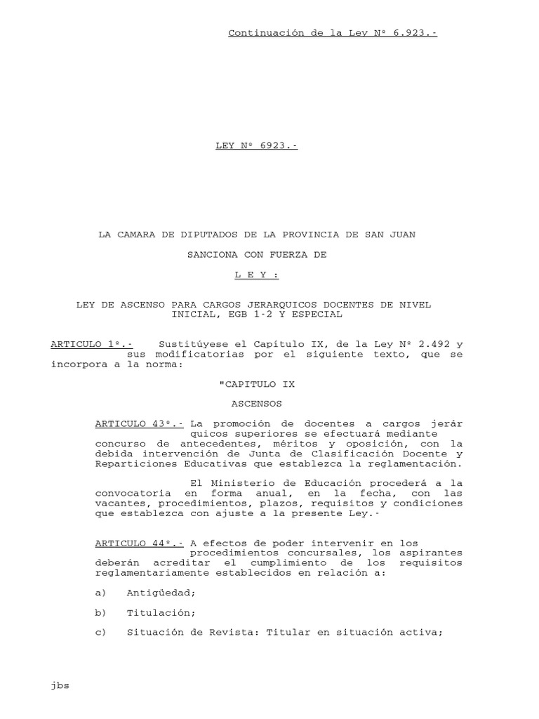 Ley 6923 | PDF | Gobierno | Modificación de comportamiento