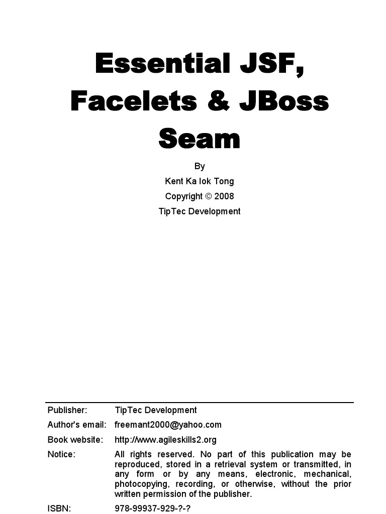 Essential JSF, Facelets & Jboss Seam | PDF
