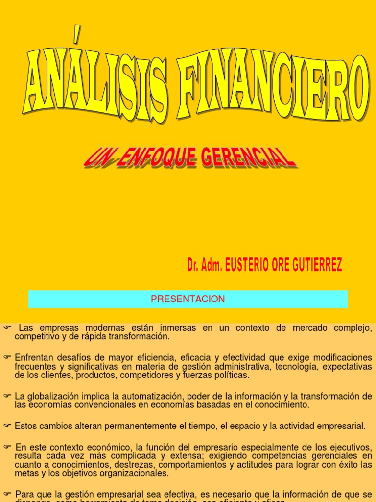 Analisis Financiero | PDF | Capital de trabajo | Liquidez de mercado