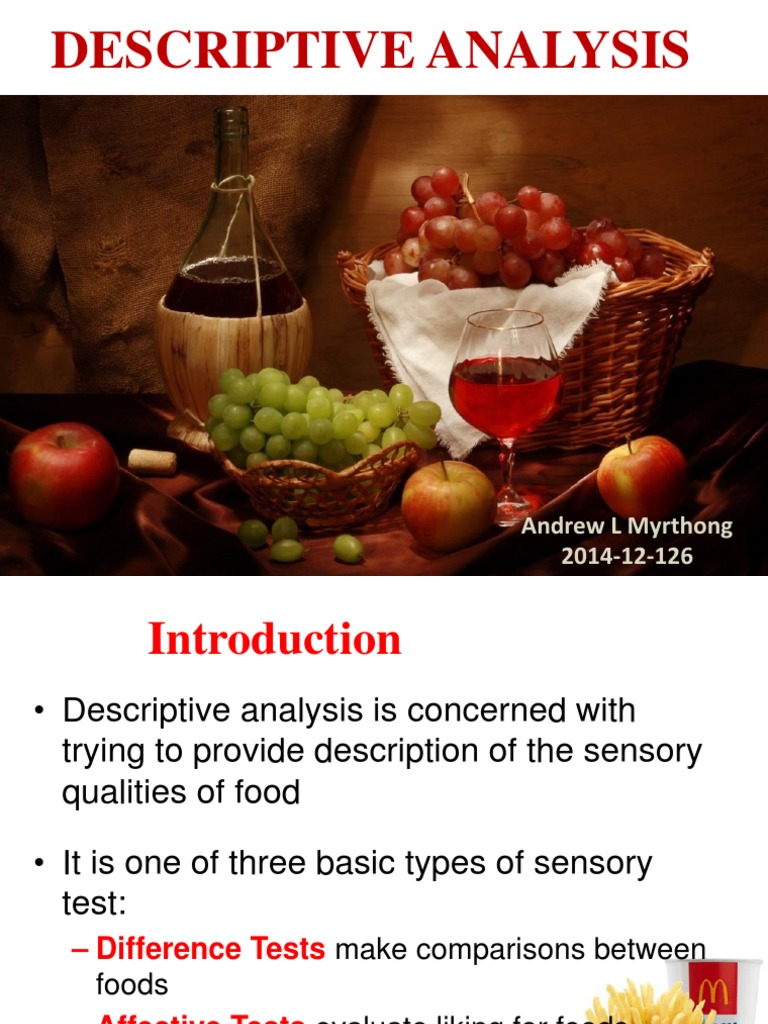 Food Descriptive Analysis | PDF | Taste | Flavor