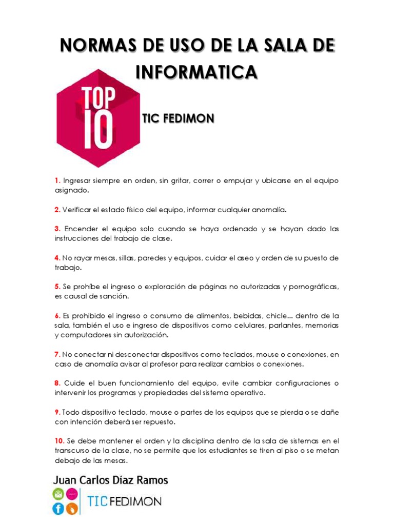 Normas De Uso De La Sala De Informatica Pdf