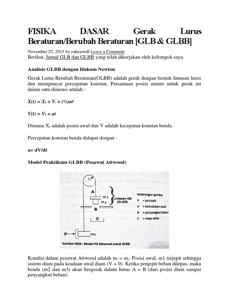 FISIKA DASAR Gerak Lurus Beraturan | PDF