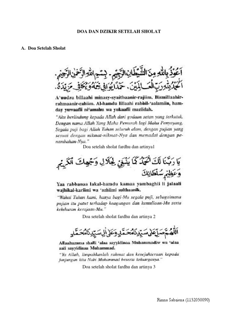 Doa Dan Dzikir Setelah Sholat | PDF