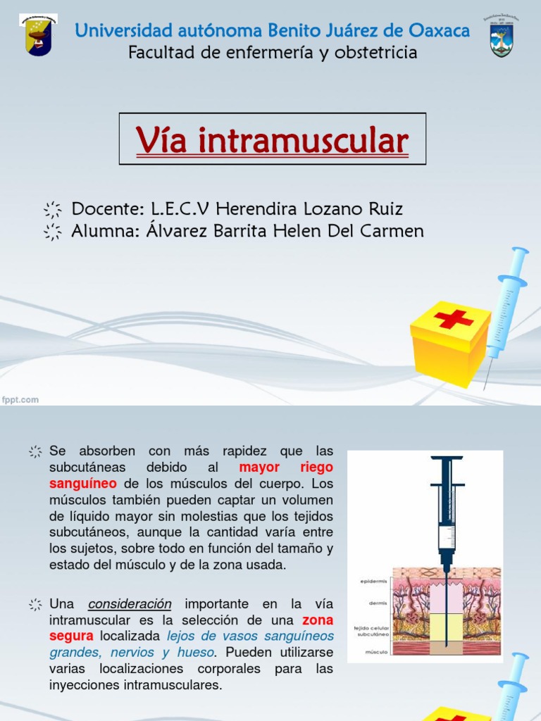 Guía de Inyección Intramuscular | PDF | Inyección (medicina ...