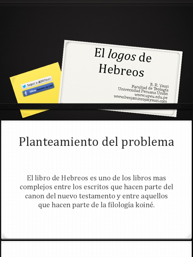 El Logos de Hebreos | PDF | Epístola a los hebreos | Literatura religiosa