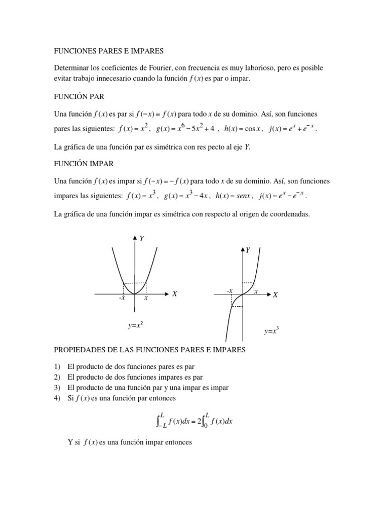 10.función Par e Impar | PDF | Series de Fourier | Integral