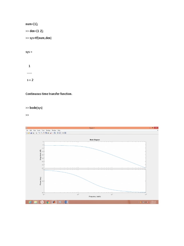 Num (1) Den (1 2) Sys TF (Num, Den) | PDF | Teaching Methods & Materials