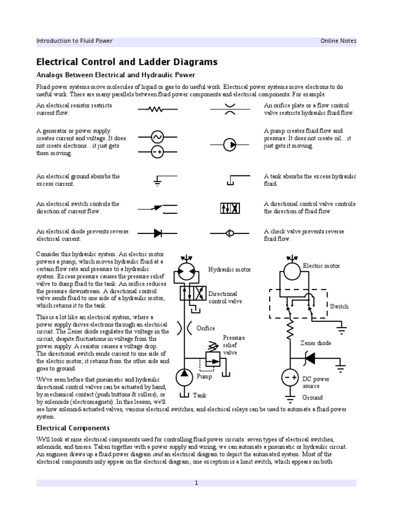 Fluid Power Notes 7 Electrical Control | PDF | Switch | Relay