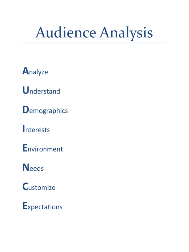 Audience Analysis Pdf Art