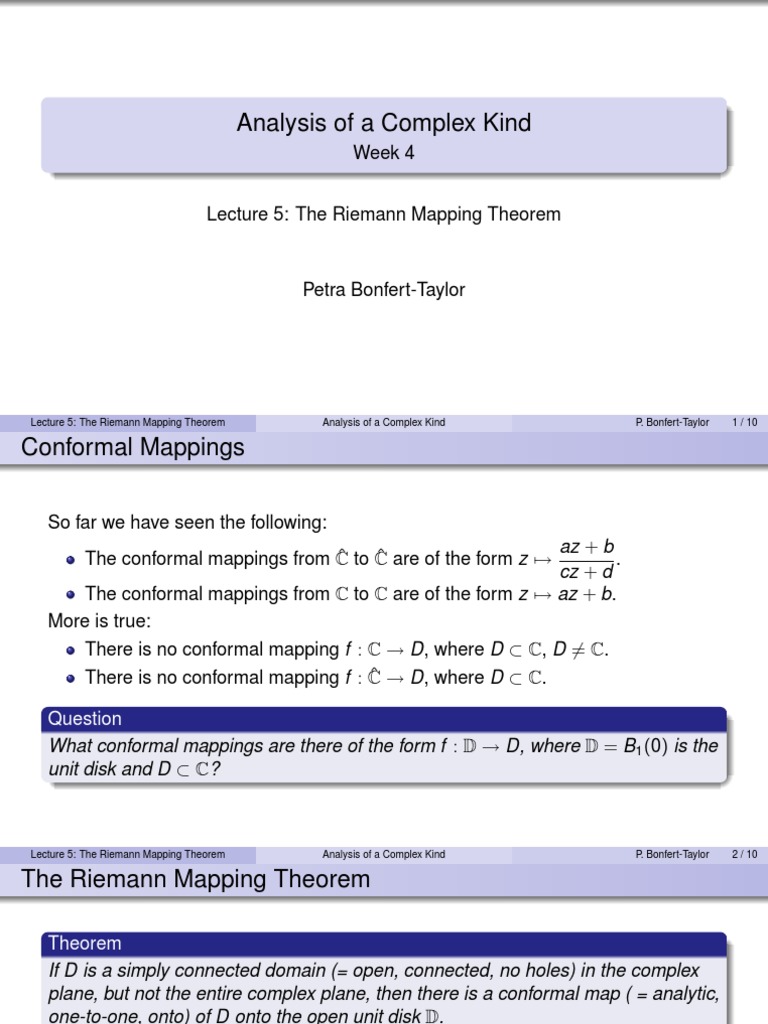 Riemann Mapping Theorem PDF | Download Free PDF | Cartesian Coordinate ...