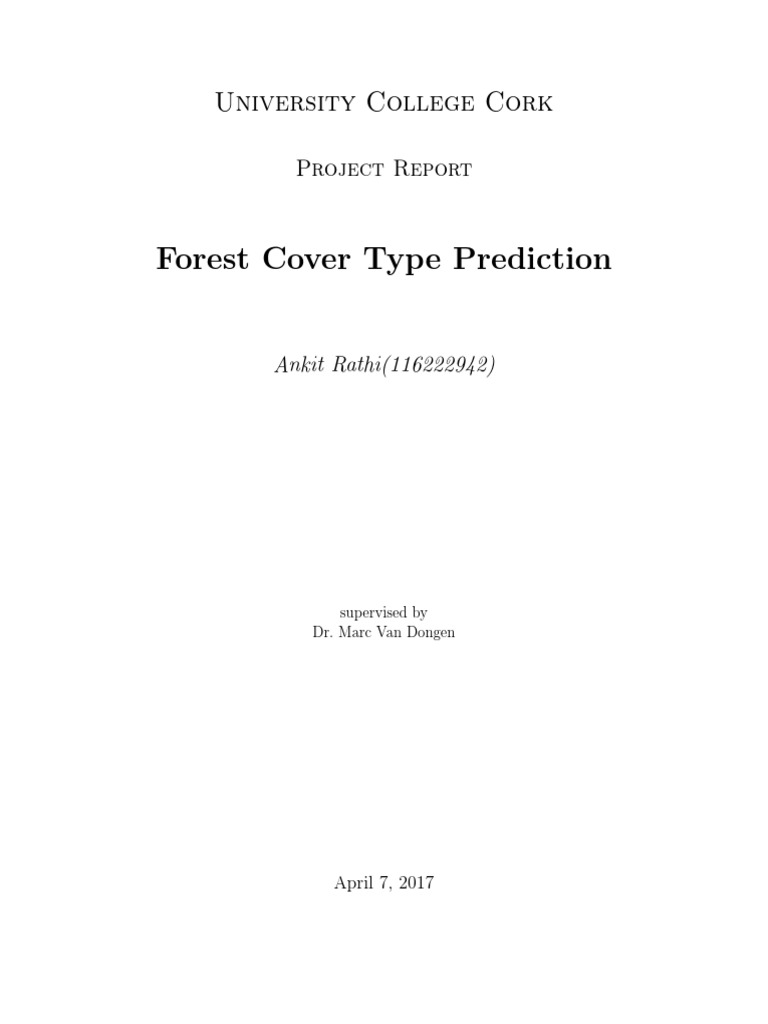 Forest Cover Prediction Report | PDF | Multivariate Statistics ...