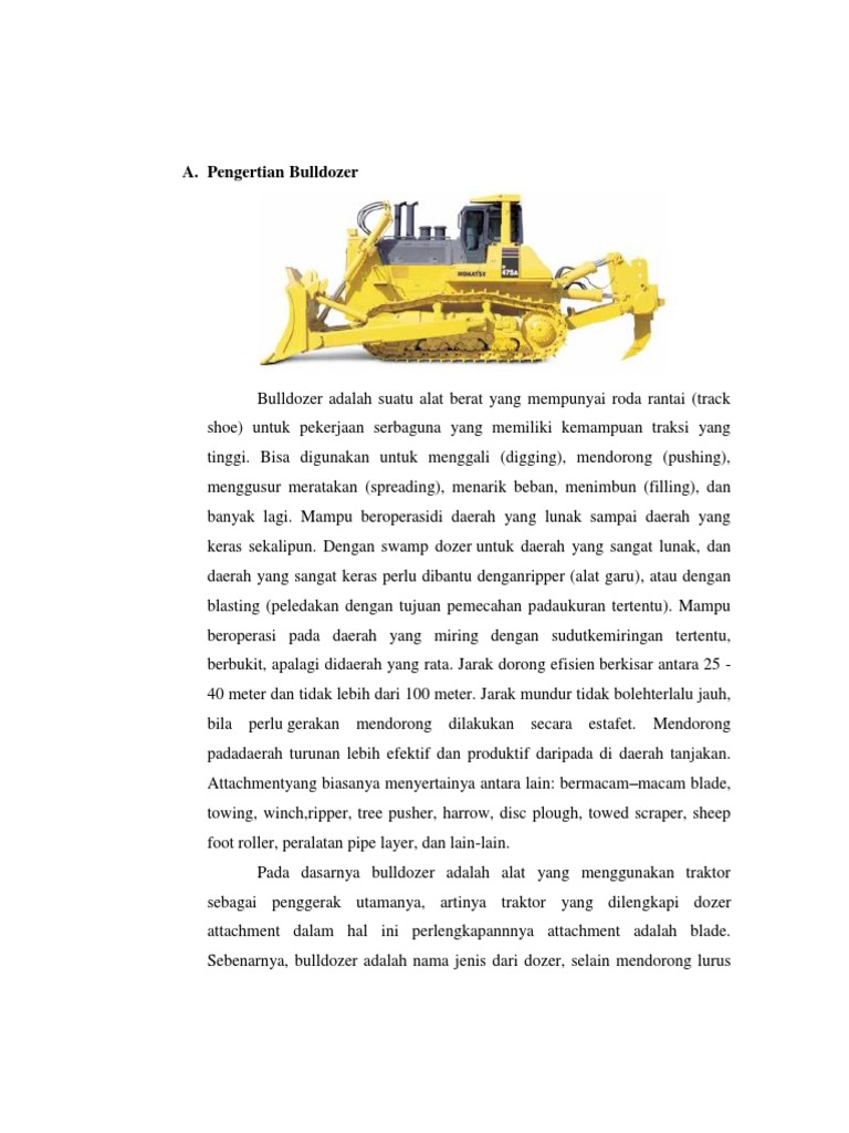 Pengertian dan Komponen Bulldozer | PDF | Sains & Matematika ...