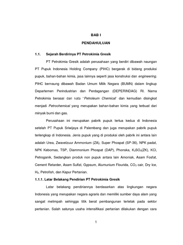 KP PT Petrokimia Gresik | PDF