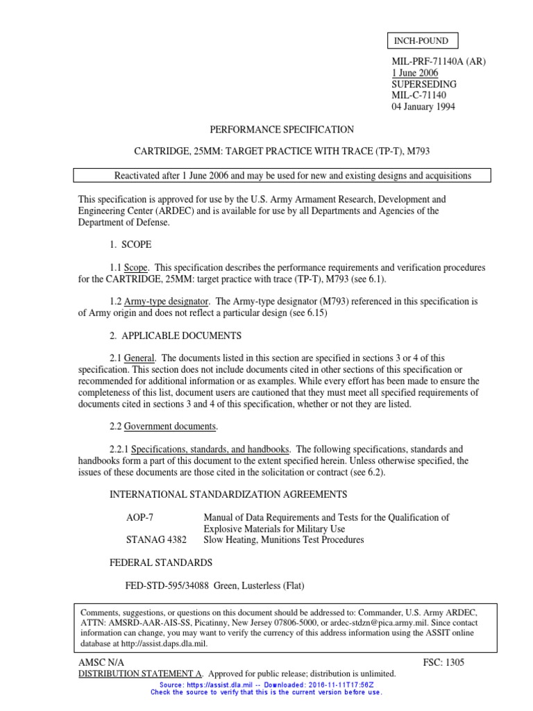 M793 | PDF | Cartridge (Firearms) | Specification (Technical Standard)