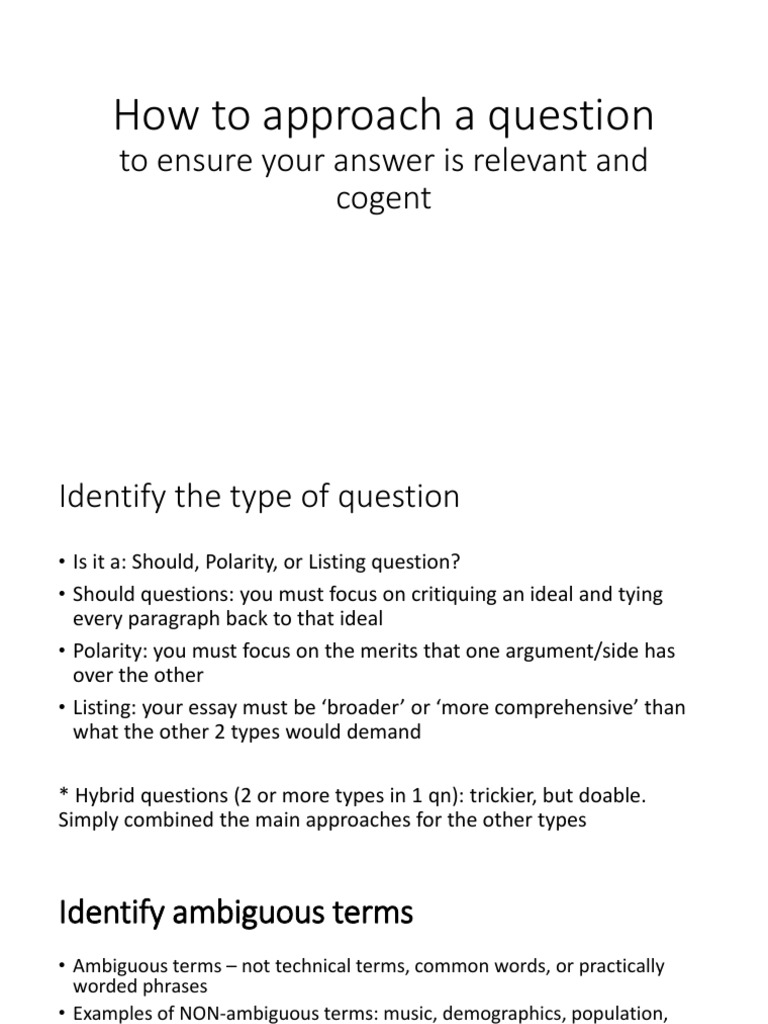 How to Approach Gp Questions | Ambiguity | Prejudices