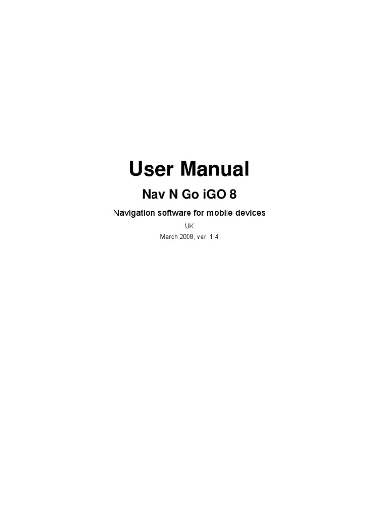 iGO8 User Manual English UK | PDF | Computer Keyboard | Menu (Computing)